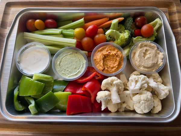 Veggie and Dip Trio Platter | Table & Twine Charotte