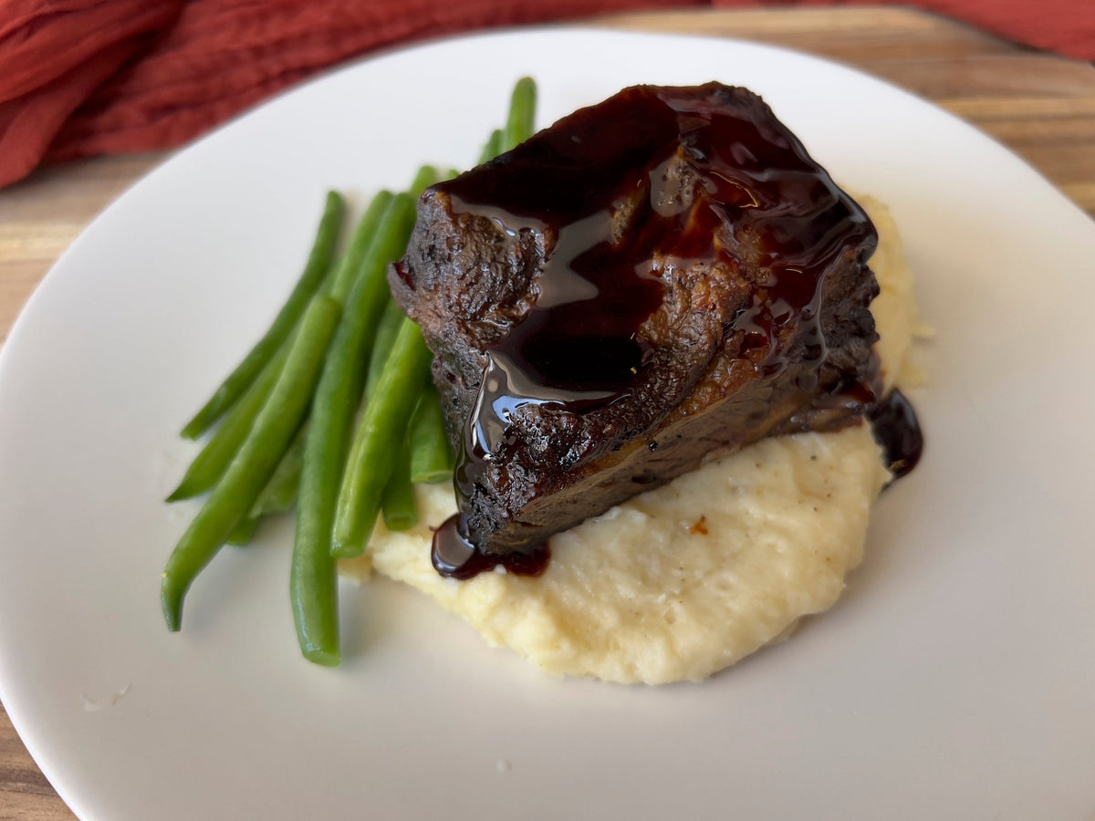 Elevated Dinner Meal: Short Rib with Garlic Mashed Potatoes | Table & Twine